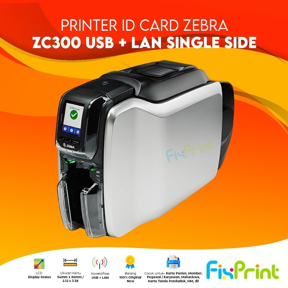 Jual Printer ID Card Zebra ZC300 - Printer Kartu ID Zebra ZC300 / ZC ...