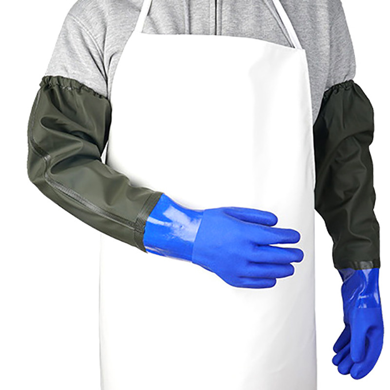 Jual 1 Pair Long Waterproof Drain Cleaning Gloves Chemical Resistant ...