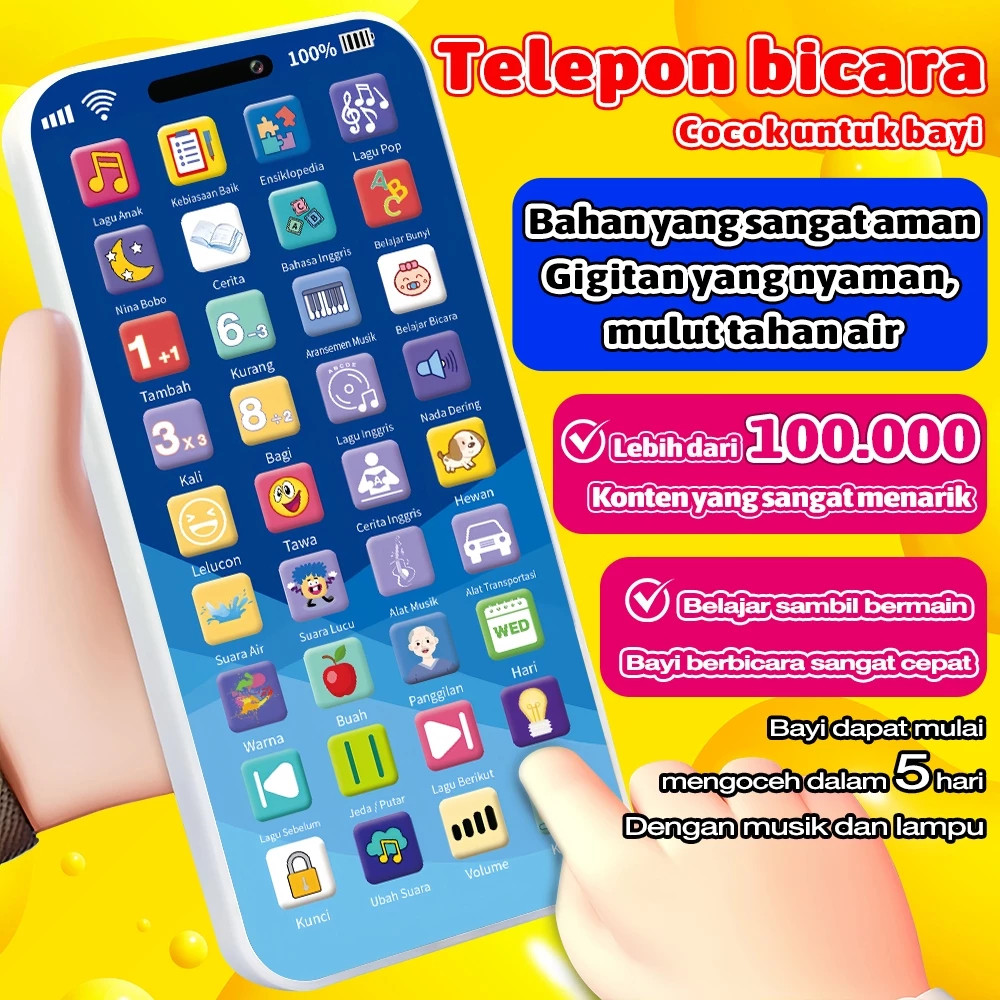 Jual UNIQQSO Mainan Telepon Anak 28 Tombol Modus Piano Interaktif Lampu ...