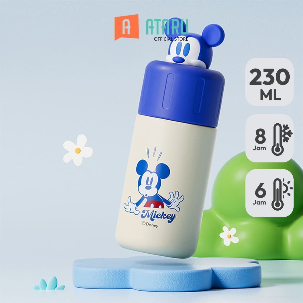 Jual Ataru Botol Vacuum Flask Stainless Steel Mickey 230 ml - Biru ...
