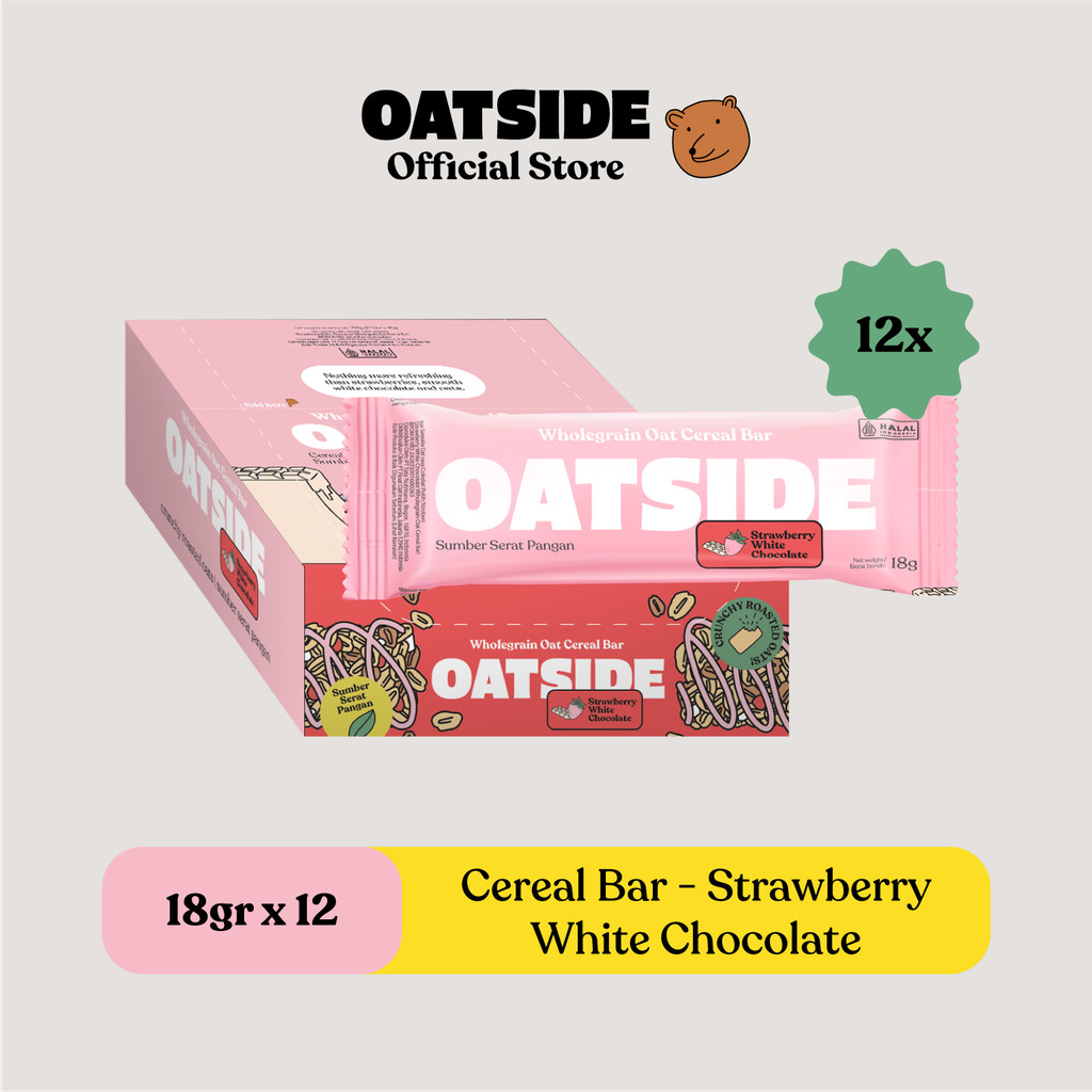 Jual NED - OATSIDE Oat Cereal Bar Strawberry White Chocolate 18gr ...