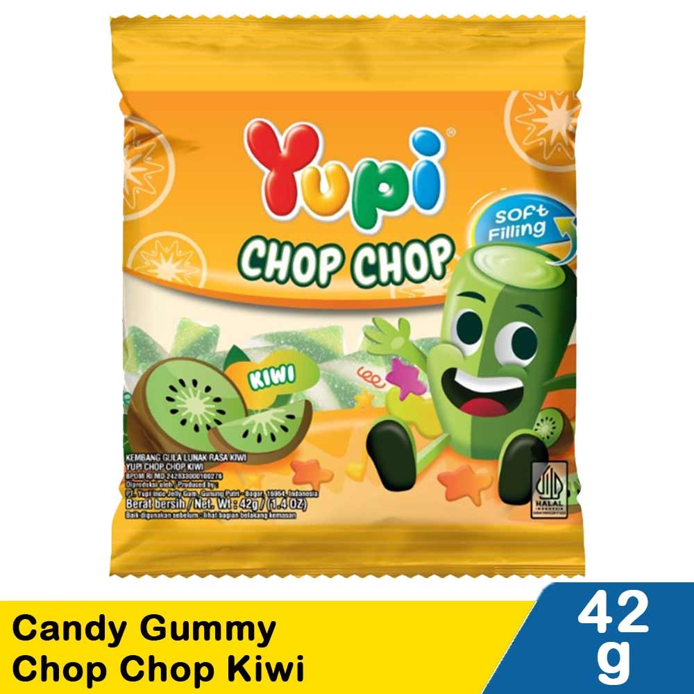 Jual YUPI CANDY GUMMY CHOP CHOP KIWI 42g | Shopee Indonesia
