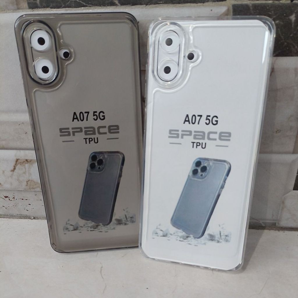 Jual Softcase SAMSUNG A07 Case Casing Silikon Space Bening Hitam ...
