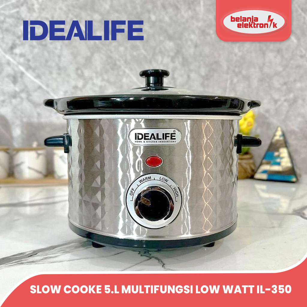 Jual IDEALIFE IL-350 SLOW COOKER KAPASITAS 5 LITER | Shopee Indonesia