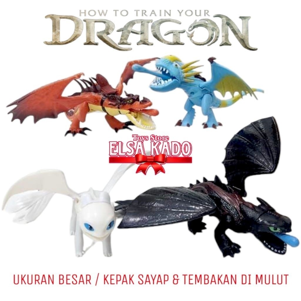 Jual Mainan Figures Toothless How To Train Your Dragon Flexi Artikulasi ...