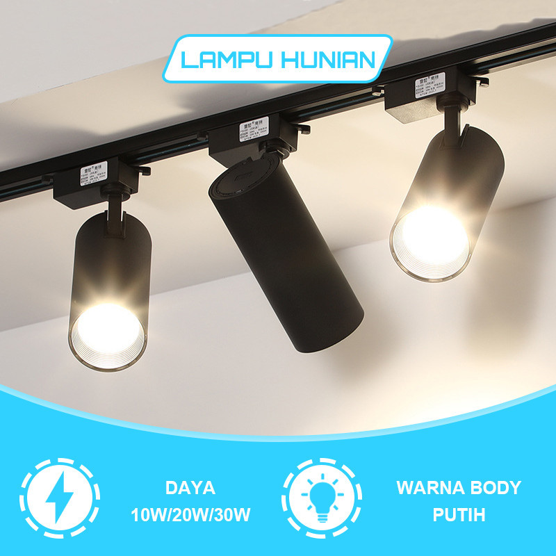 Jual Track Light LED COB Surface Mount 12W 20W 30W - Lampu Sorot 3 ...