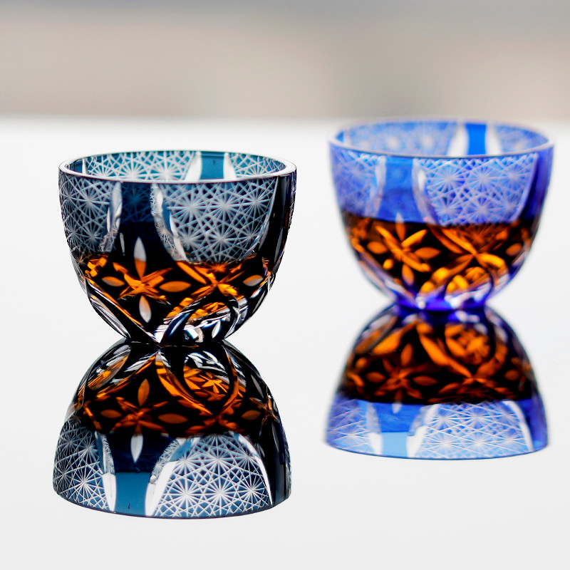 Jual Edo Kiriko Japanese Style Sake Glass 2oz Hand Carved Crystal Shot ...