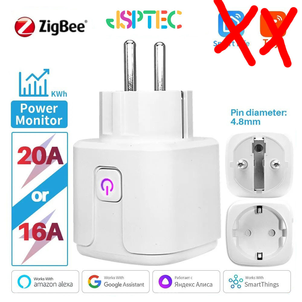 Jual Zigbee Smart Plug 20A EU Smart Socket With Power Monitoring Timing ...