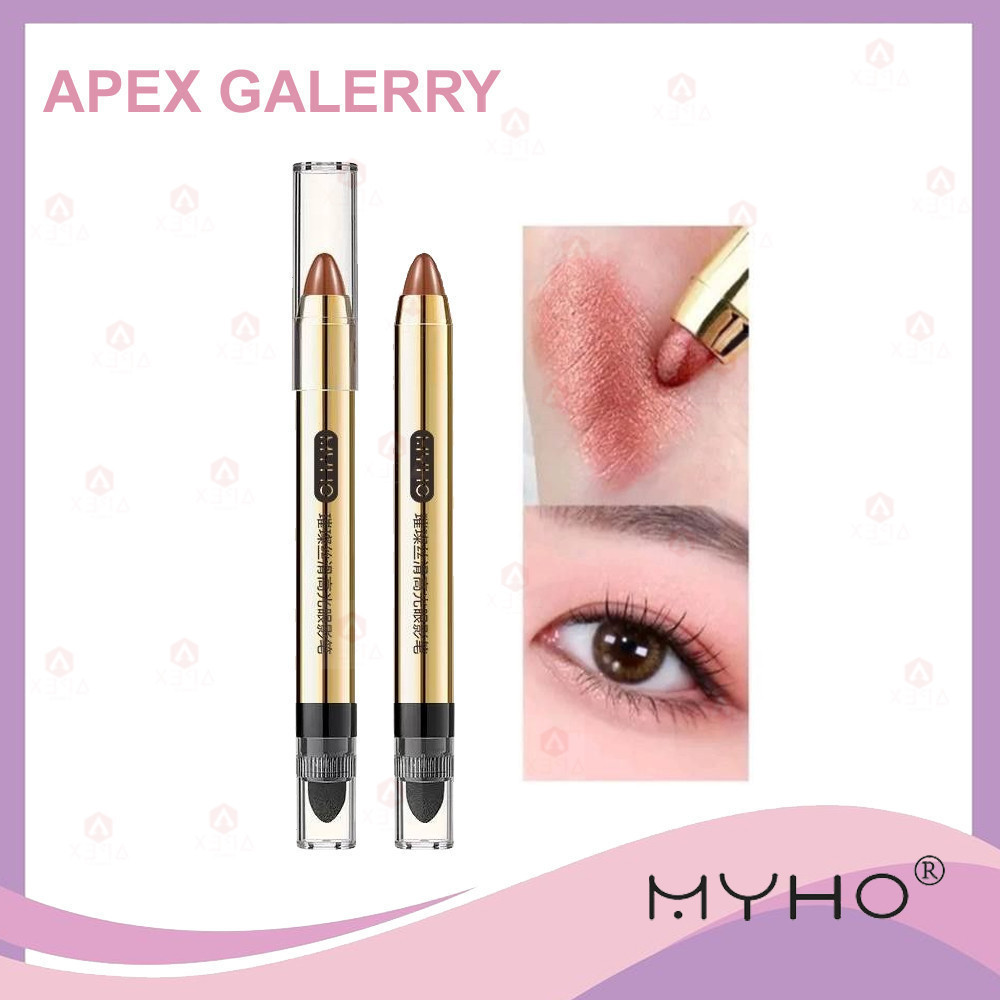 Jual MYHO Eyeshadow Pensil 2 In 1 Plus Brush Matte Glitter Perona Mata ...