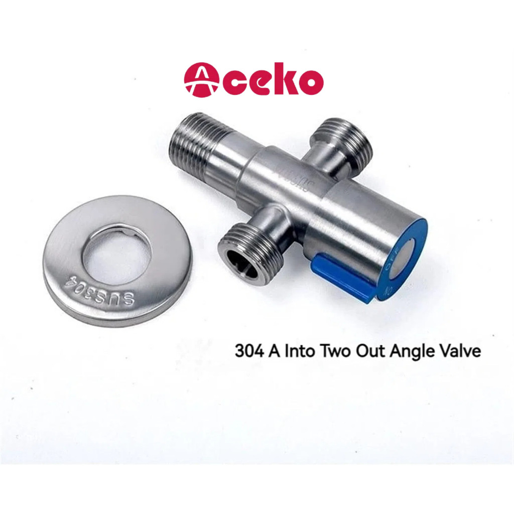 Jual ACEKO Stop Kran Cabang Double Tee Bahan Stainles 1/2inch / Stop ...