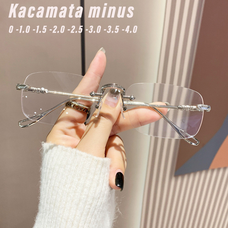Jual Kacamata minus Borderless square Kacamata untuk rabun jauh Anti ...
