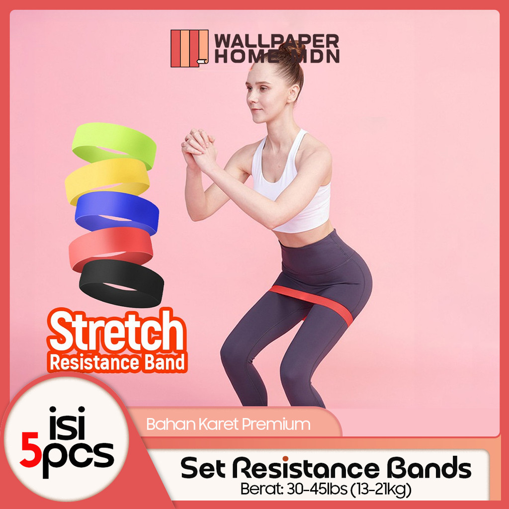 Jual Resistance Bands 1 Set Alat Fitness Gym Elastis Fitness Loop Bands ...