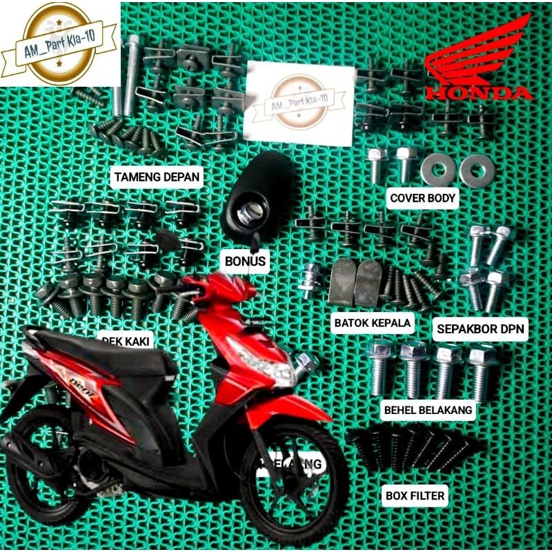 Jual karrinustore - COD Baut Body Lengkap Honda Beat Karbu Full Set ...