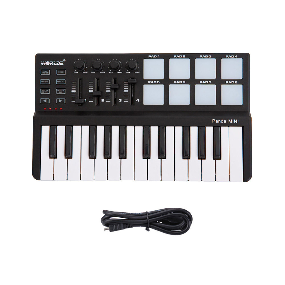 Jual Worlde Panda mini Portable Mini 25-Key USB Keyboard and Drum Pad ...