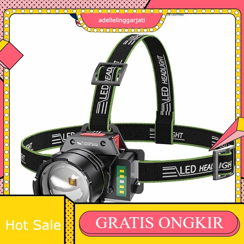 Jual SENTER KEPALA LED SMILING SHARK TD-8028A M60 - ZOOM - CAHAYA SUPER ...