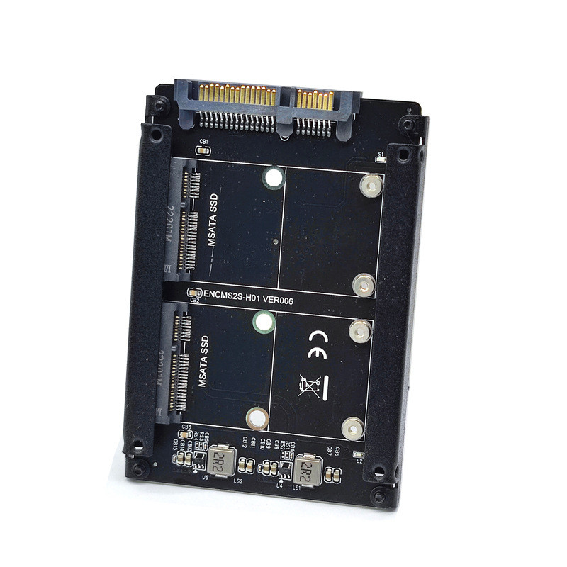 Jual MSATA to SATA Adapter,Dual MSATA Mini-SATA SSD Card JBOD Raid0 ...