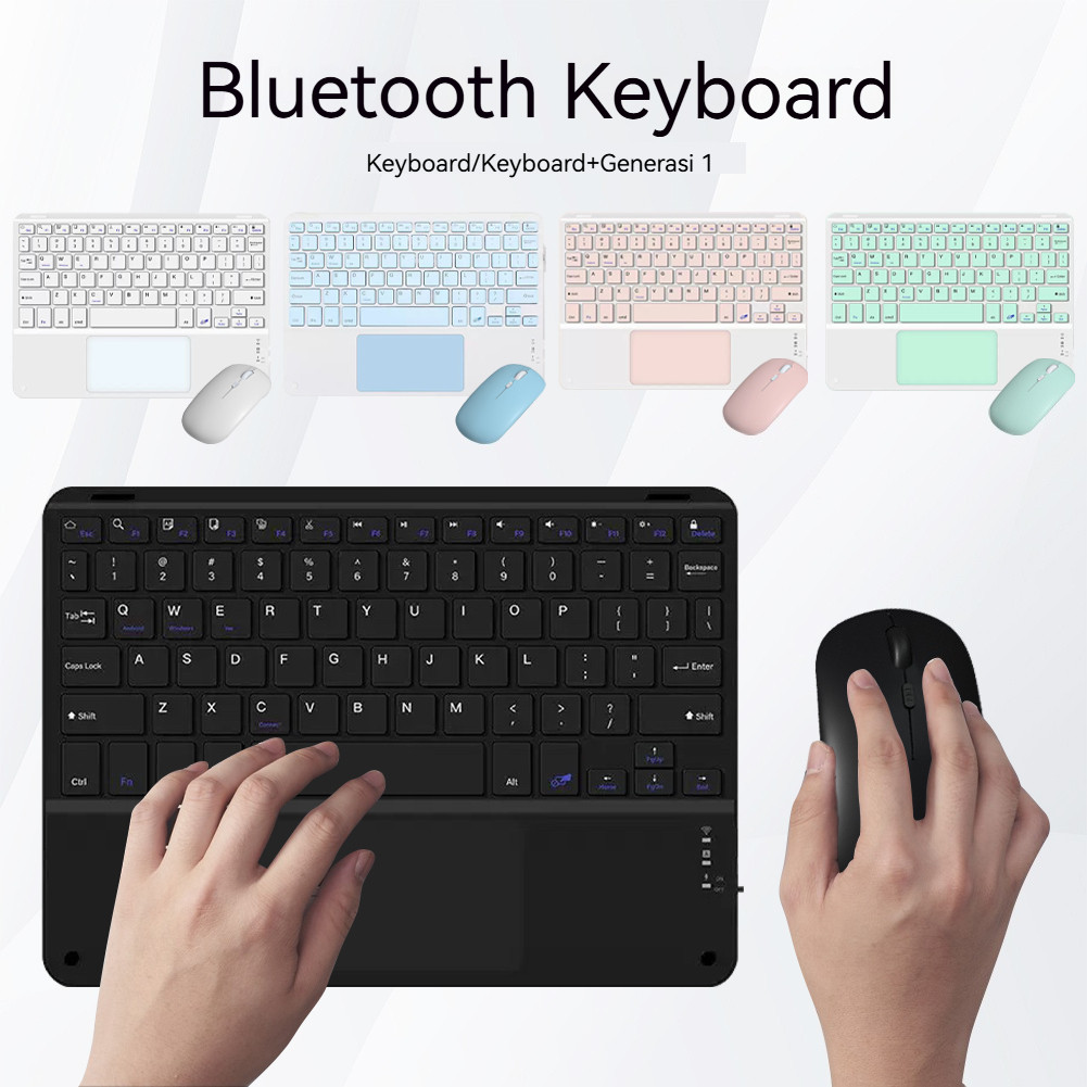 Jual MS Keyboard Mouse Wireless Bluetooth Touchpad 10 inch Mini ...