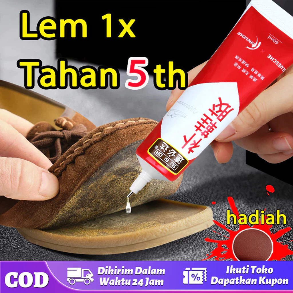 Jual 60ml Lem Perbaikan Sepatu Tahan Air Lem Perbaikan Sol Perekat Kuat ...