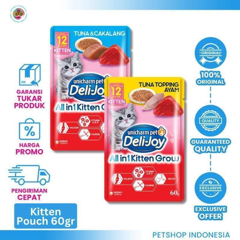 Jual Deli-Joy Kitten Pouch 60gr - Makanan Basah Anak Kucing Delijoy ...