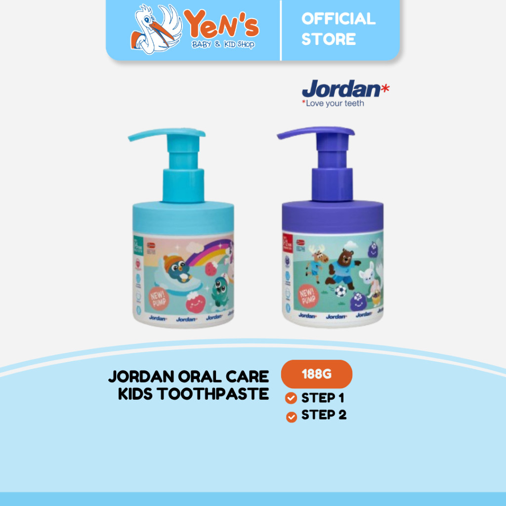 Jual Jordan Oral Care Kids Toothpaste STEP 1 / STEP 2 - Pata gigi anak ...