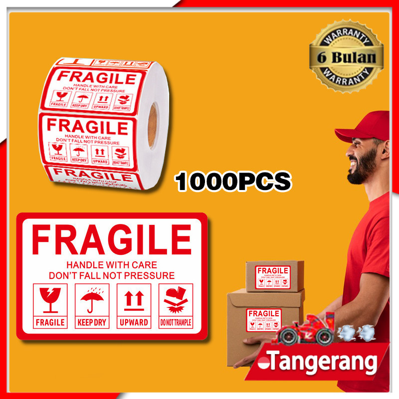 Jual 1000PCS Sticker Label Fragile / Sticker Barang Mudah Pecah With ...