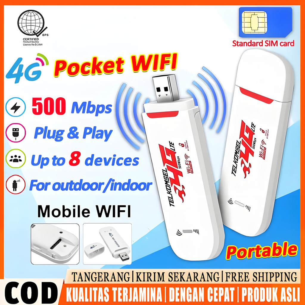 Jual 【COD】Modem WIFI USB 500Mbps 4g LTE Wi-Fi portabel All Operator LTE ...