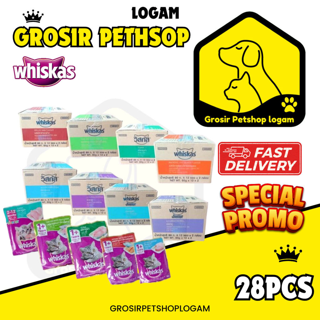 Jual Whiskas Pouch All Varian 80gr (1 Dus Isi 28 Pcs) | Shopee Indonesia