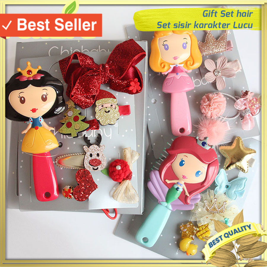 Jual 8 in 1 Set sisir jepitan anak/ Paket aksesoris rambut Disney ...
