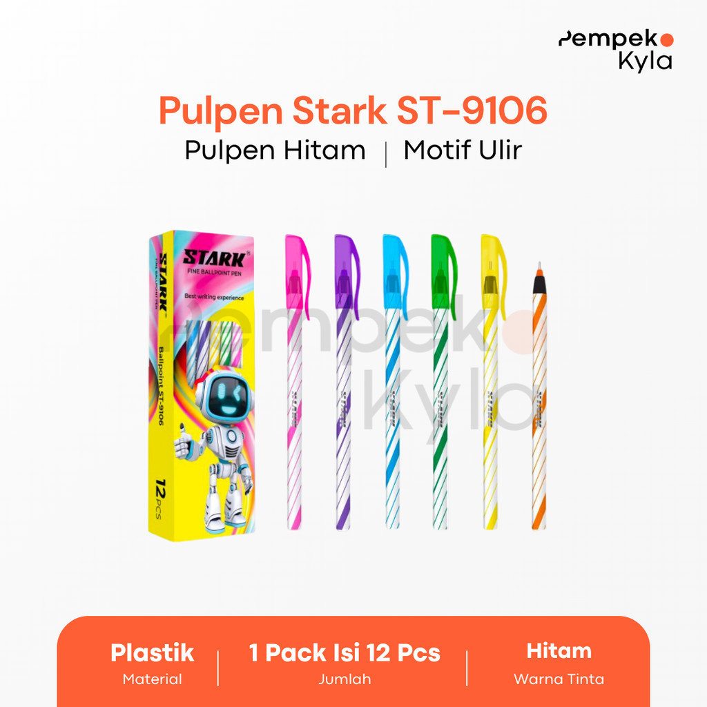 Jual Pulpen Stark 1 box isi 12 pcs/Pulpen Hitam | Shopee Indonesia