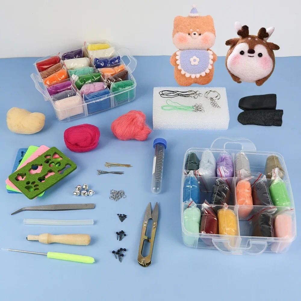 Jual 36 Colors Felting Wool Needle Kit with Tools - Complete DIY Felt ...