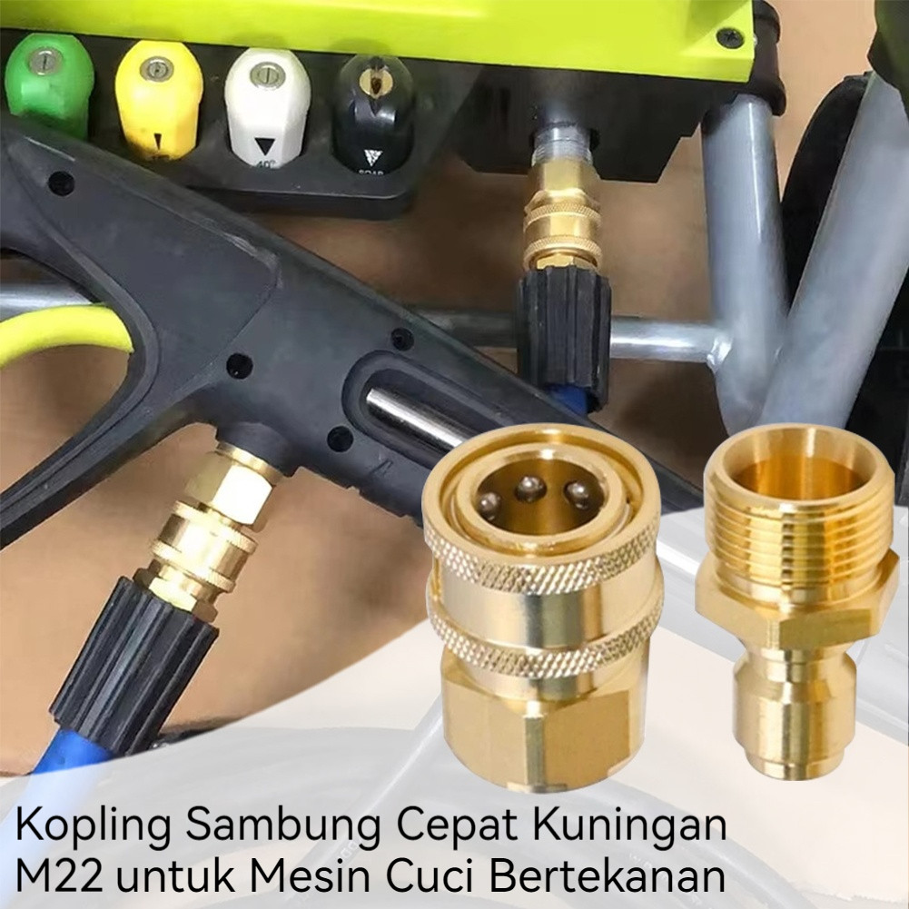 Jual Adaptor nepel angin coupler M22 1/4 Male dengan selang cepat rilis ...