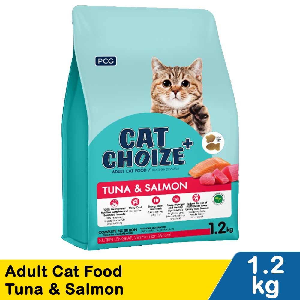 Jual CAT CHOIZE PLUS ADULT CAT FOOD TUNA & SALMON 1.2kg | Shopee Indonesia