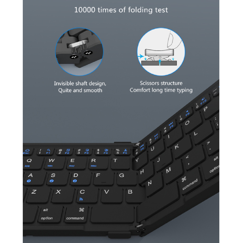 Jual BOW Foldable Bluetooth Keyboard Reargeable Wireless Keyboard Fog 2 ...
