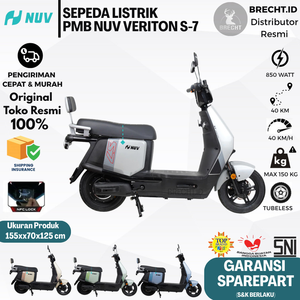 Jual Sepeda Listrik PMB NUV VERITON S-7 / S7 / S 7 TOP POWER 850 WATT ...