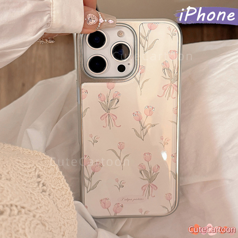 Jual Estetik Flower Bling Bling Hologram Case hp iPhone 16 13 15 11 12 ...