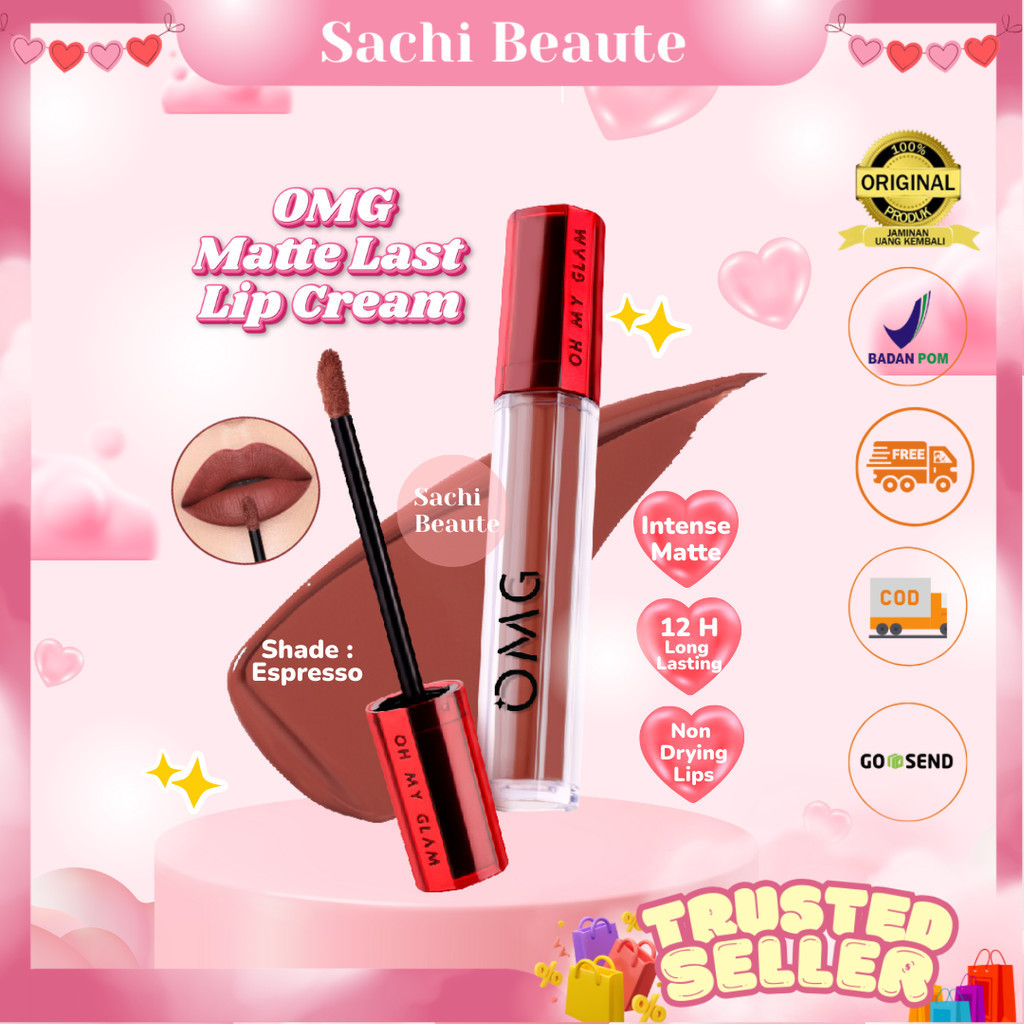 Jual OMG OH MY GLAM Matte Kiss Lip Cream 15 Espresso 3.5 g - Lipstick ...