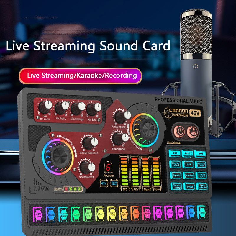 Jual X5 Live Sound Card Vlog Recording Voice Changer Stereo Audio Mixer ...