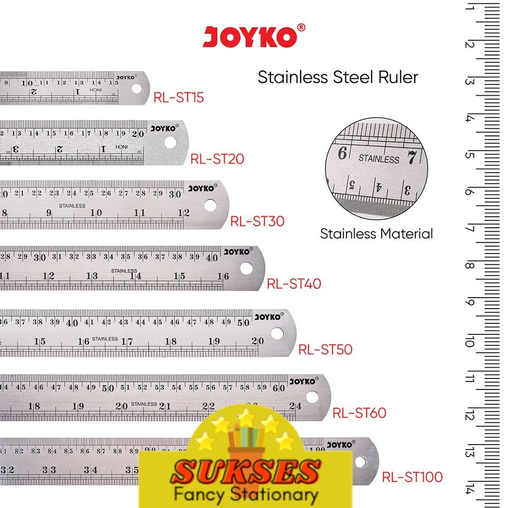 Jual Stainless Steel Ruler 40 cm 50 cm 60 cm 100 cm Penggaris Besi ...