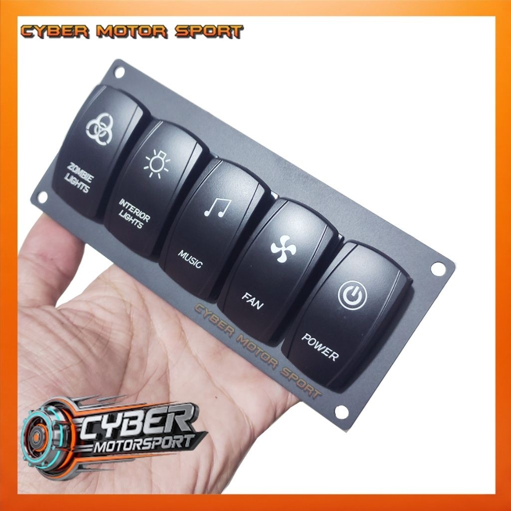 Jual Panel Saklar mobil 4 tombol rocker switch 12v 24v 4 gang LED ...