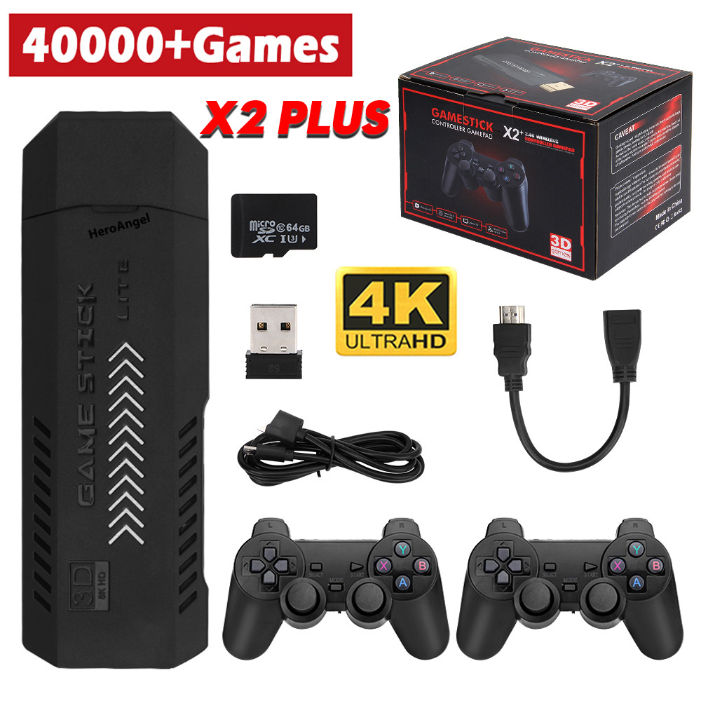Jual X2 Plus Gamestick 3D Retro Video Game Console 2.4G Wireless ...