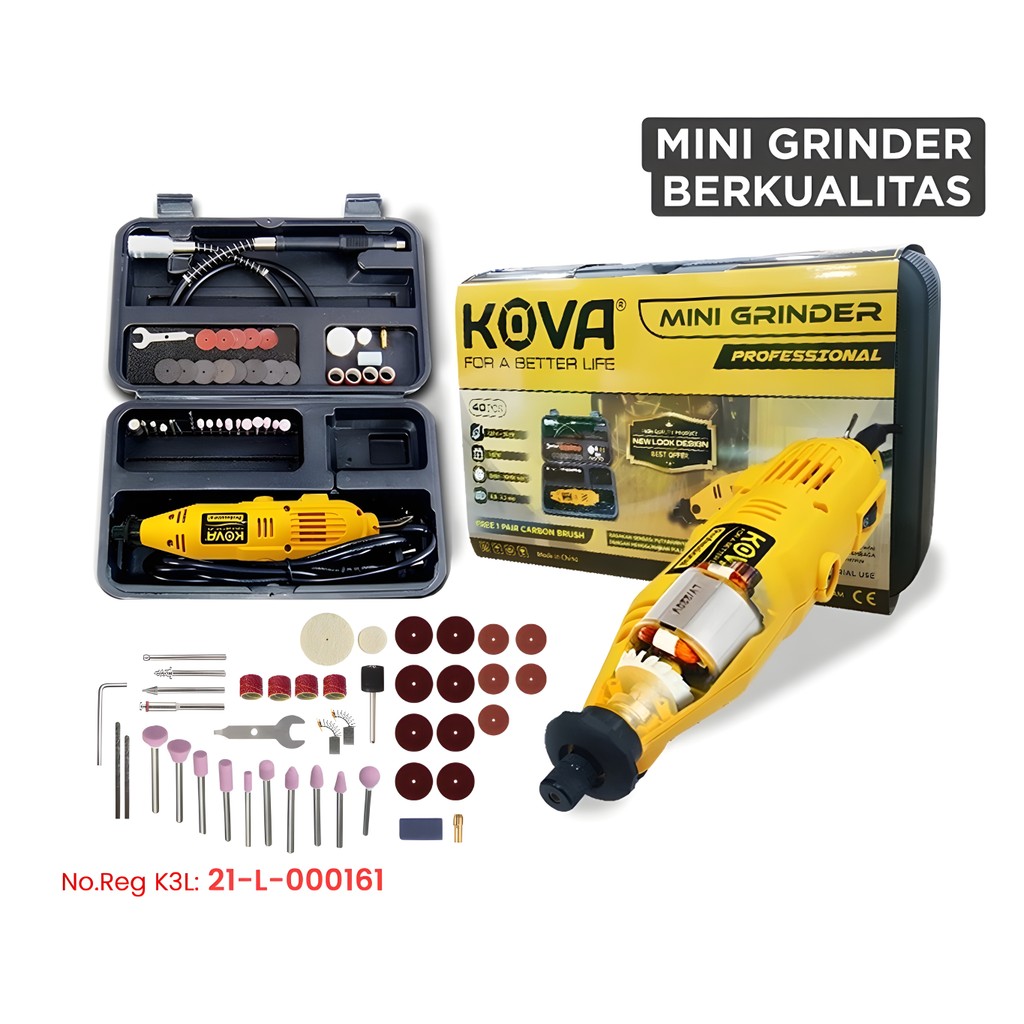Jual Kova X-40 Yellow Mini Die Grinder Set 40 Pcs Gerinda Bor Turner ...