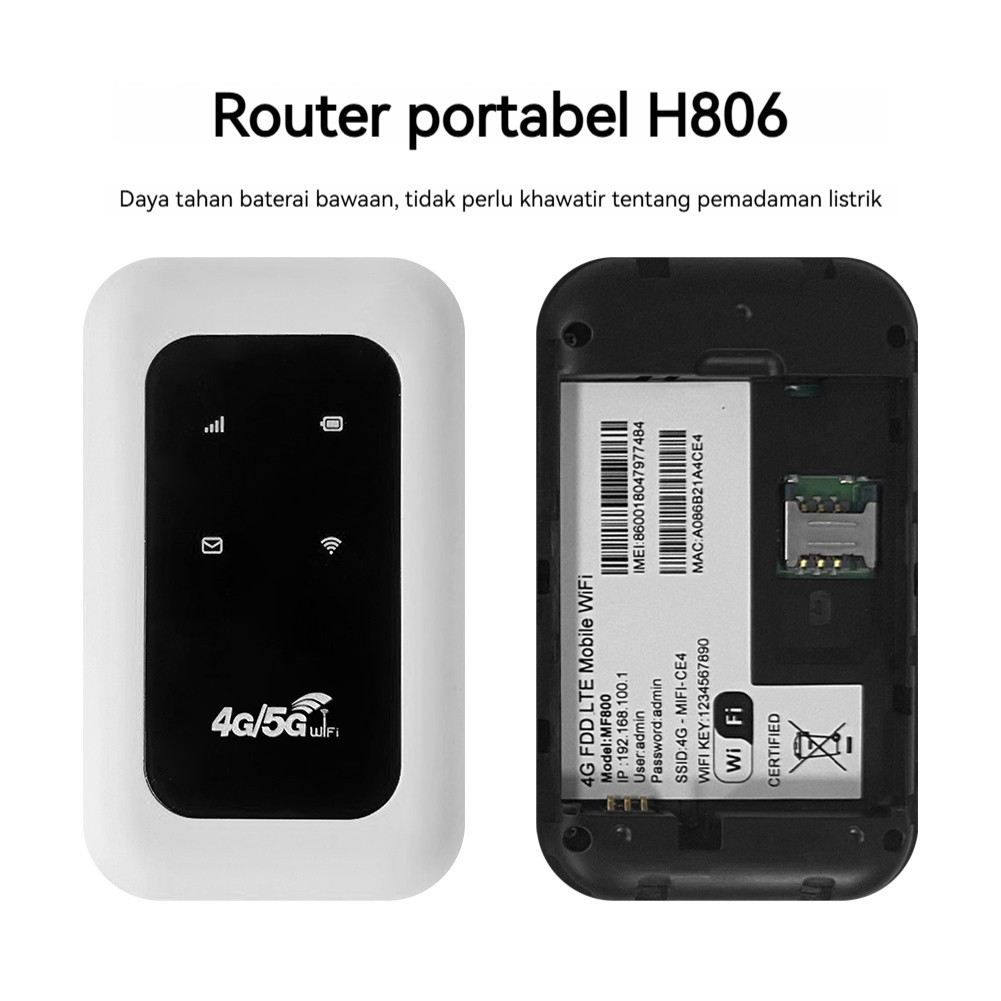 Jual Router Seluler H806 LTE 4G/5G Mini Portabel Kecepatan Tinggi ...