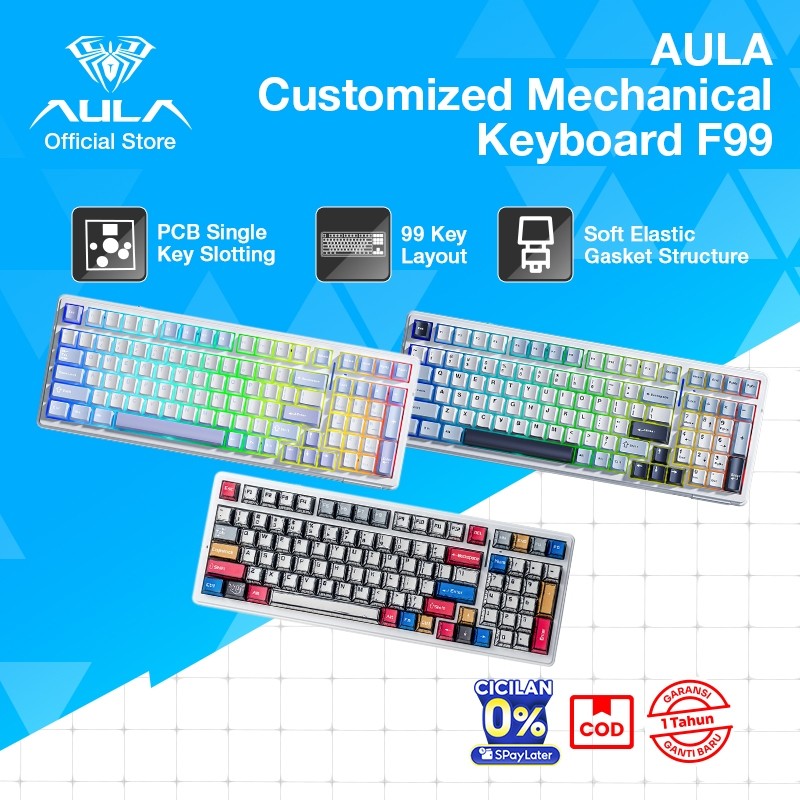 Jual PC Aksesoris Aula F99 Wireless Gaming Keyboard Bluetooth ...