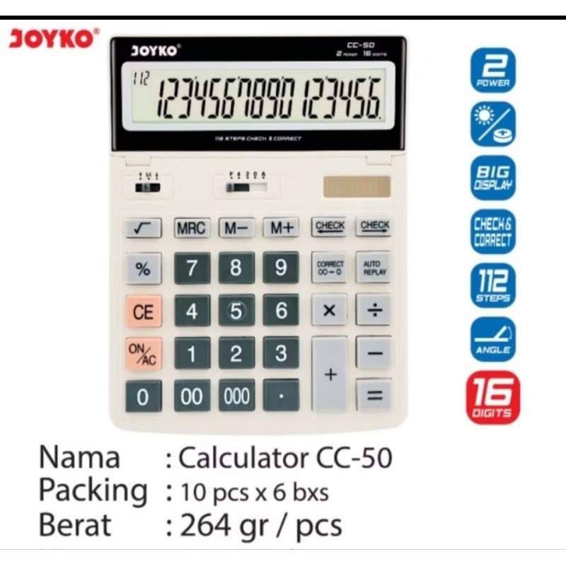 Jual calculator joyko cc-50 16 digits | Shopee Indonesia