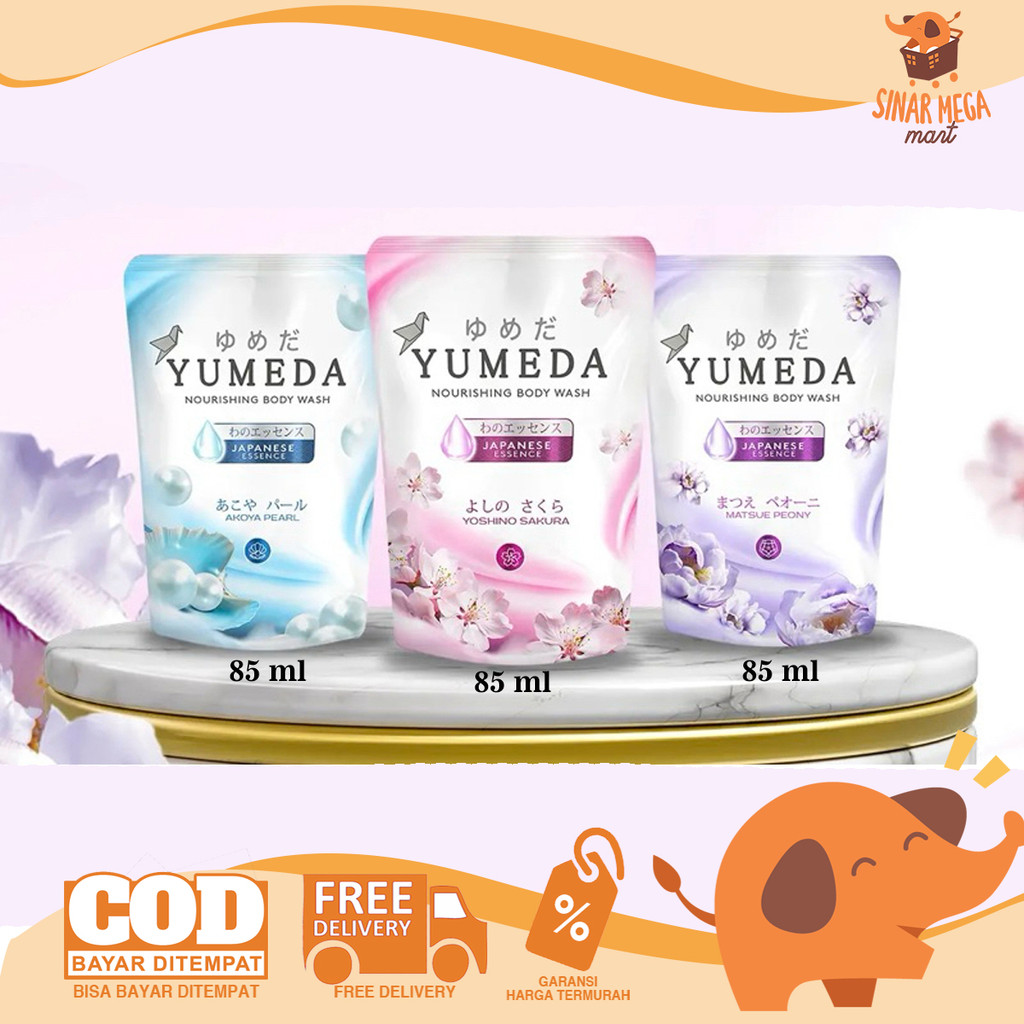 Jual Yumeda body wash 85ml Akoya Pearl, Matsue Peony, Yoshino Sakura ...