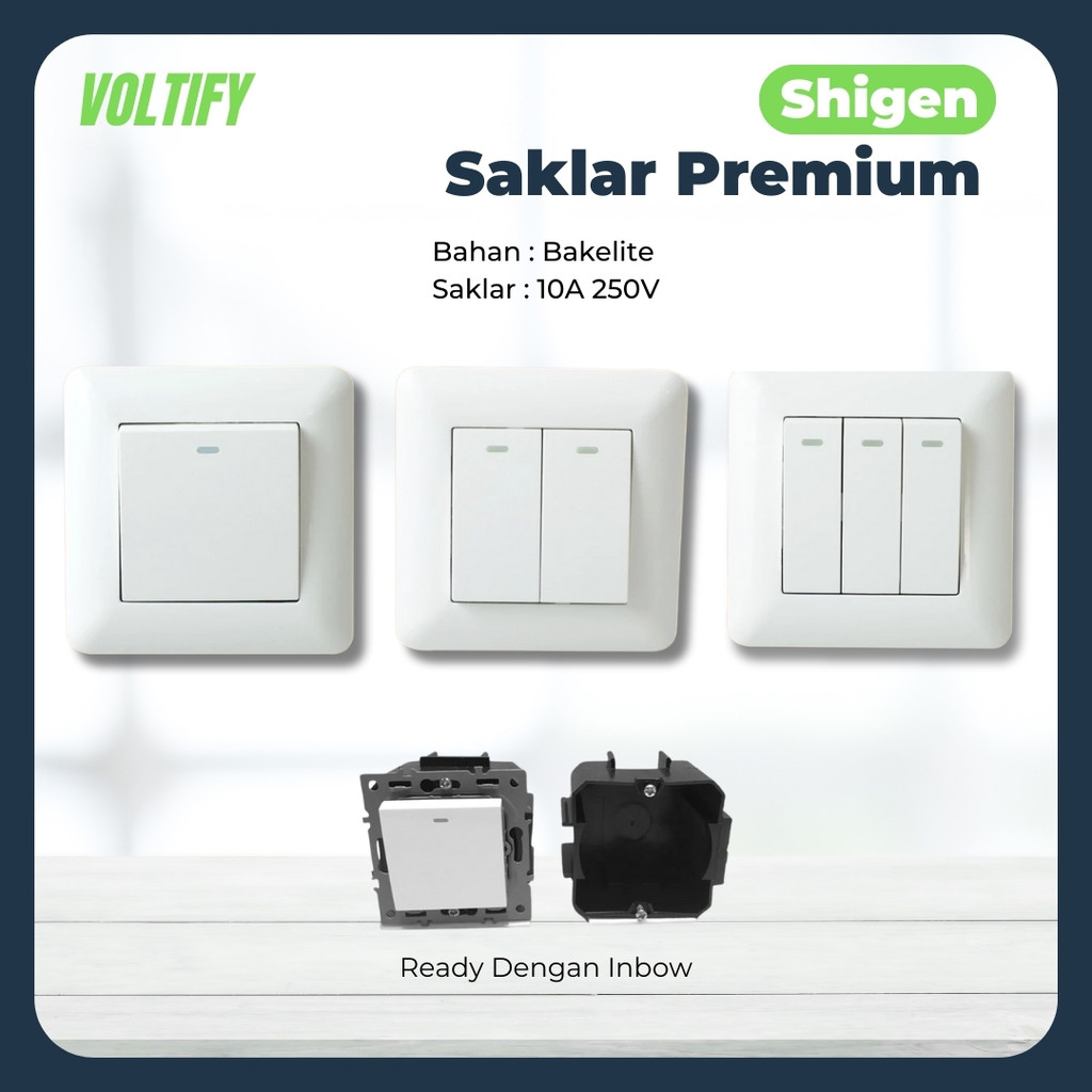 Jual (Voltify) Saklar Listrik 1, 2 dan 3 Gang/Tombol Shigen Aksesoris ...
