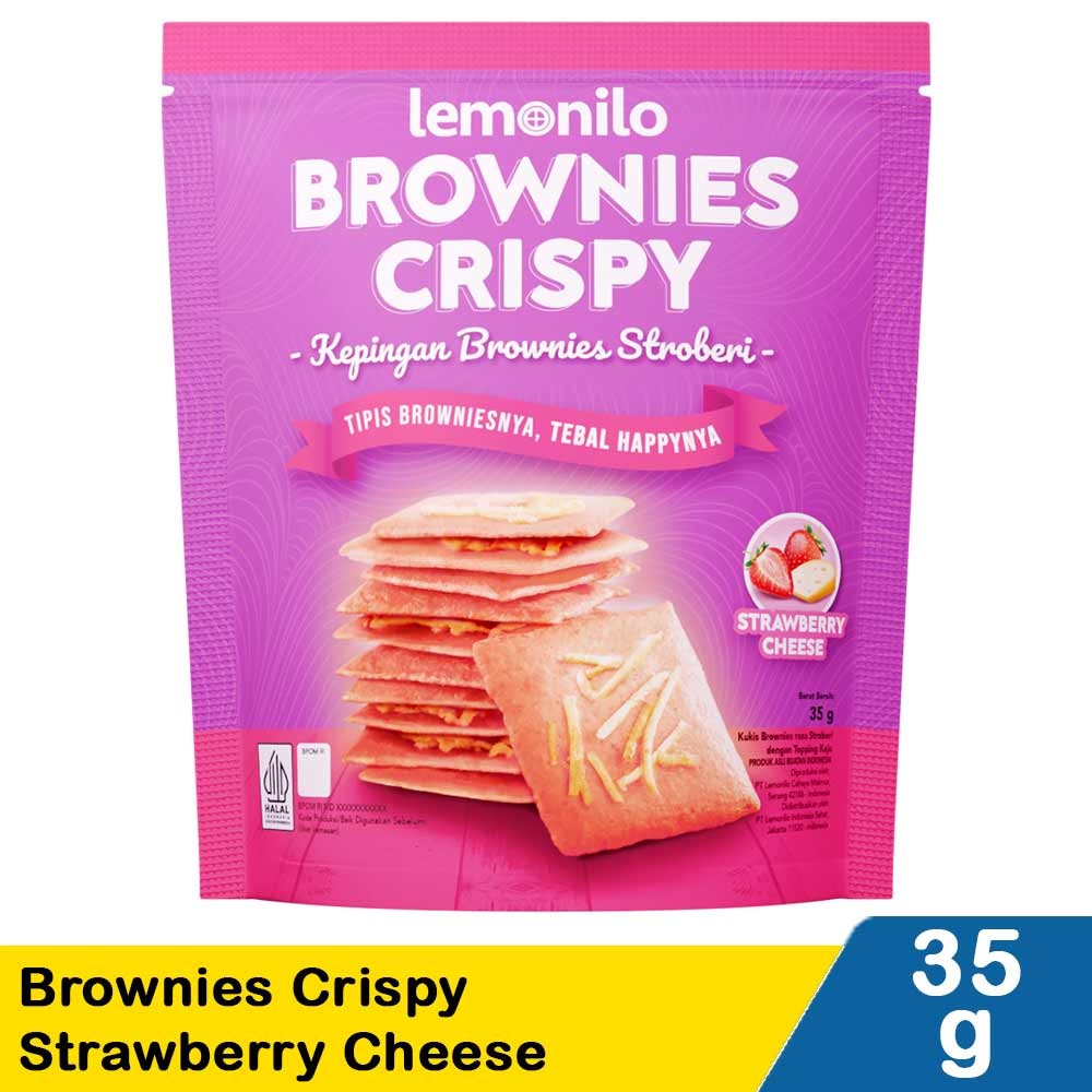 Jual LEMONILO BROWNIES CRISPY STRWBERY CHEESE 35g | Shopee Indonesia