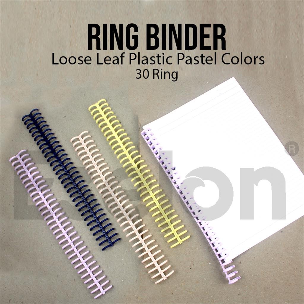 Jual Ring Binder Plastik PASTEL 30 Lubang / Spiral Ring Binder Loose ...