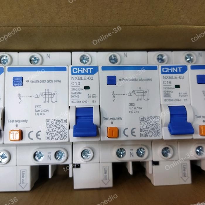 Jual Rolloficial Rcbo chint elcb+mcb NXBLE-63 1P+N 6ka 6A-32A - 32A ...