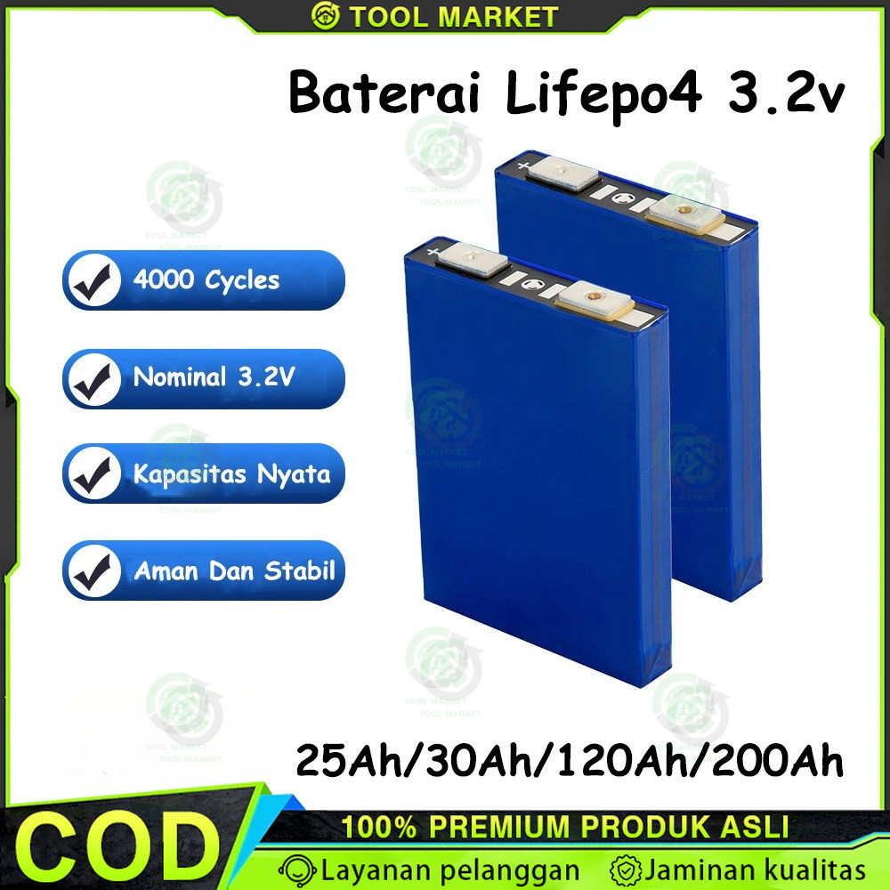 Jual Baterai Lifepo4 3.2V 25/30/120/200Ah Elektrik Baterai Lithium ...